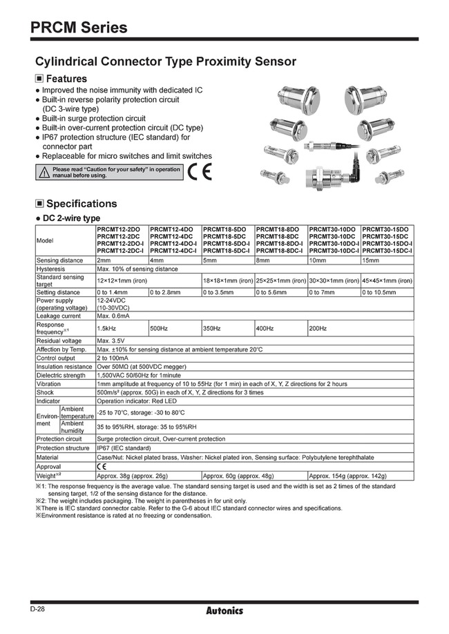 Cylinder Connector Type Proximity Sensor DC-3-Wire Type | AUTONICS ...