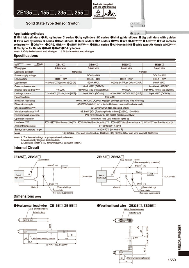 Drive equipment sensor switch ZE255 series | KOGANEI | MISUMI Thailand